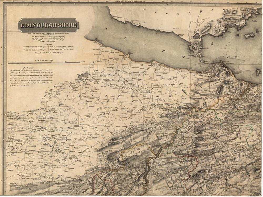 Edinburghshire Scotland Old Map Of Edinburgh, Scotland In 1853 By WB